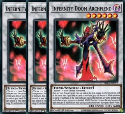 Yugioh Infernity Doom Archfiend x 3 - 1st Edition Super Rare NM - Free ...