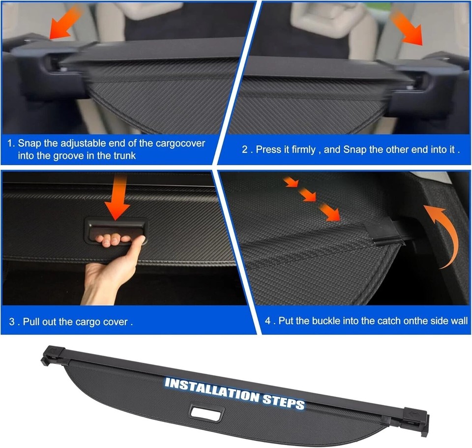 Fannyc Cargo Cover Fit for Volvo XC90 2016 - 2024 Rear Trunk Cover ...