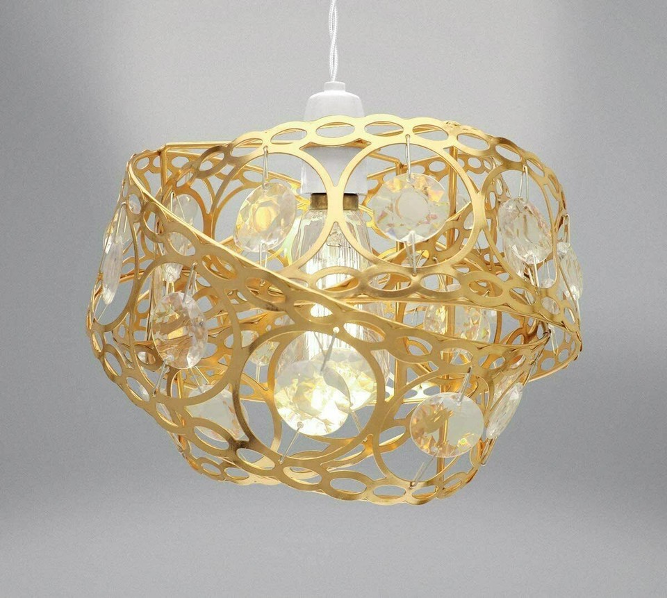 Modern Chandelier Acrylic Crystal Light Shades Droplet Ceiling Pendant ...