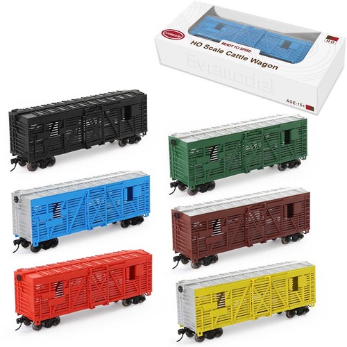 1 Unit Evemodel Trains C8767 HO Scale 1:87 40' Stock Car Cattle Wagon ...