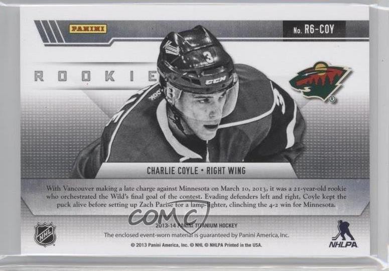 2013-14 Panini Titanium Rookie Six Star Memorabilia /25 Charlie Coyle # ...