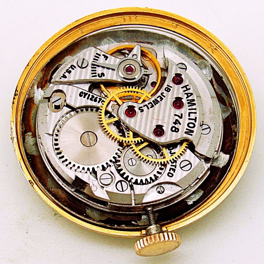 1949 Hamilton "FLEETWOOD" Model 14k Gold Fancy Lugs Men Wristwatch ...