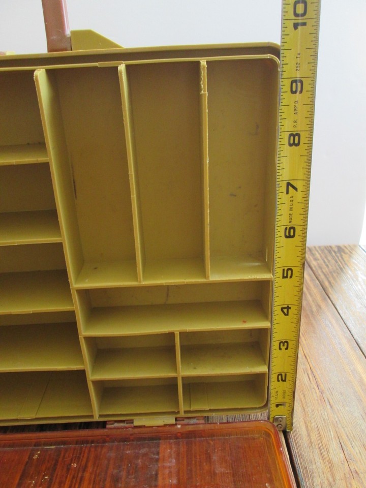 Vintage Plano Magnum Fishing Tackle Box Double Sided Organizer 2-Sided ...