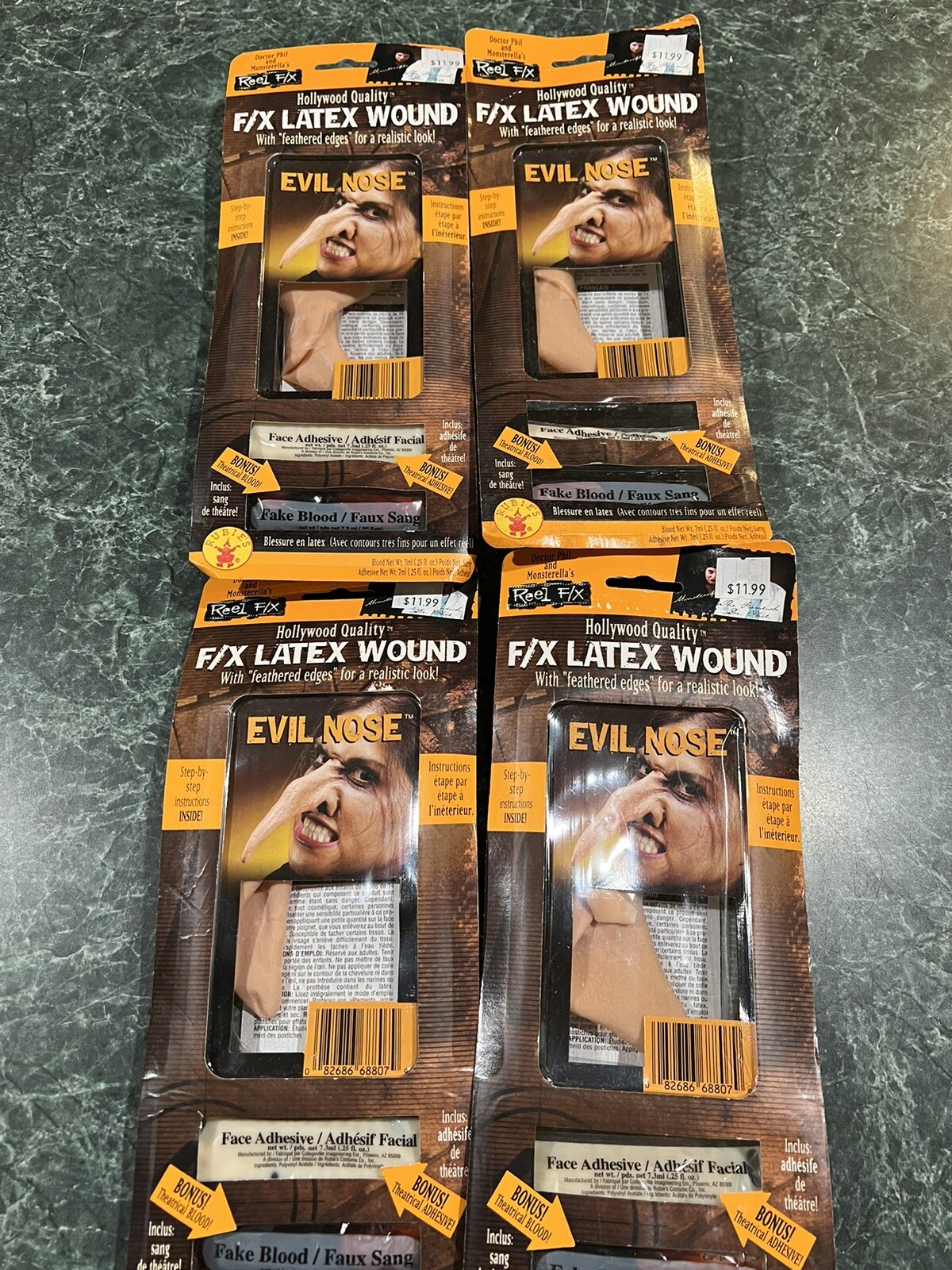 Lot Of (4) Rubies Hollywood FX Latex Wound EVIL NOSE Halloween ...