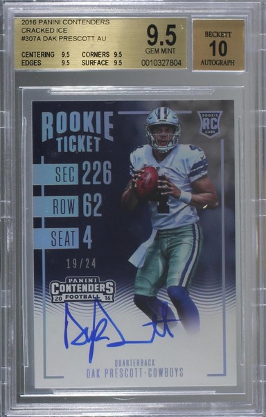 2016 Panini Contenders - Rookie Ticket RPS Cracked Ice Ticket #307 Dak ...