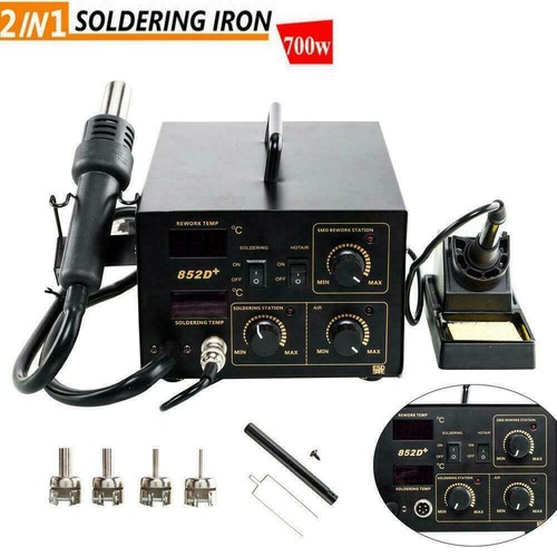 New 852D 2 in 1 Soldering Rework Stations SMD Hot Air & Iron Gun ...