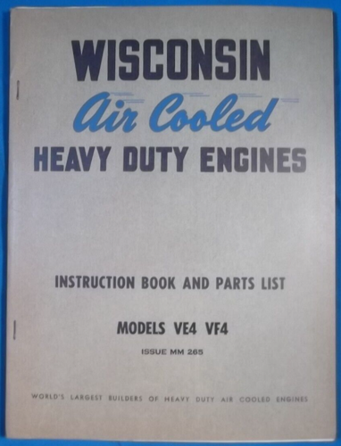 WISCONSIN VE4 VF4 ENGINE PARTS OPERATION & MAINTENANCE MANUAL BOOK | eBay