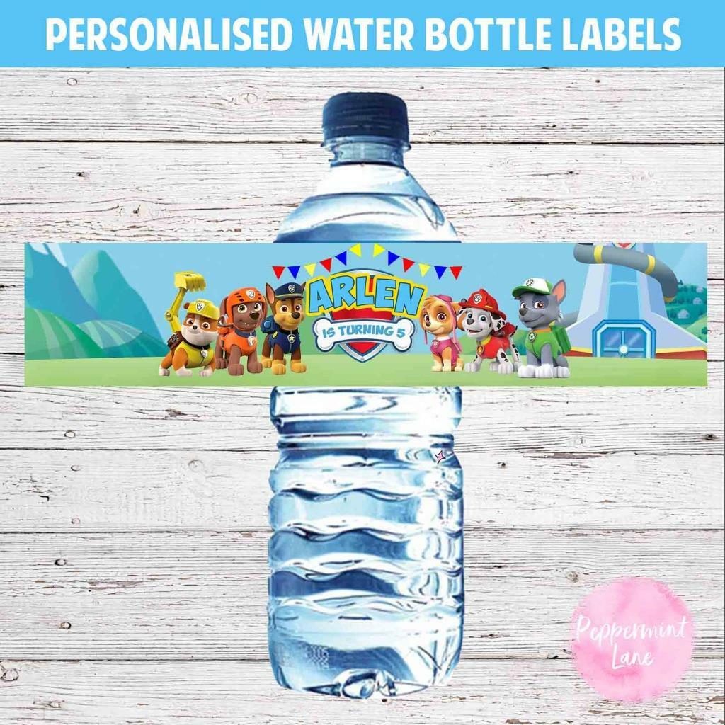 Printable Bottle Labels Paw Patrol