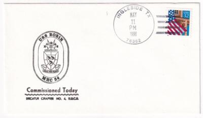 Coastal Minehunter USS ROBIN MHC-54 COMMISSIONING Naval Cover C4382 | eBay