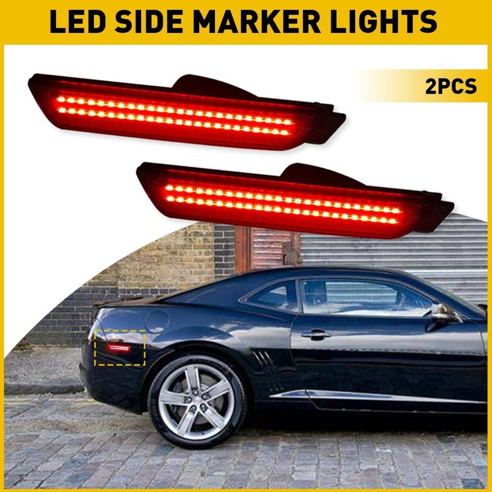 For Chevrolet 2010-2015 Camaro Rear LED Bumper Side Marker Lights ...