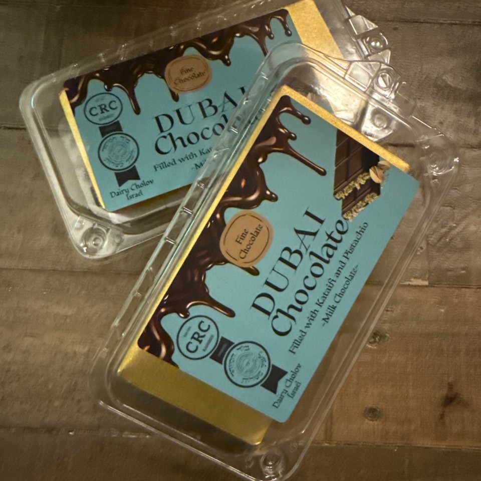 Dubai Chocolate 2 Pack Kosher Dairy Gourmet Pistachio Kataif Chocolate ...