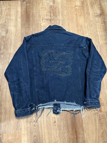 VTG PNB Nation Jean Jacket Mens Cropped Large Blue Denim Hip Hop ...