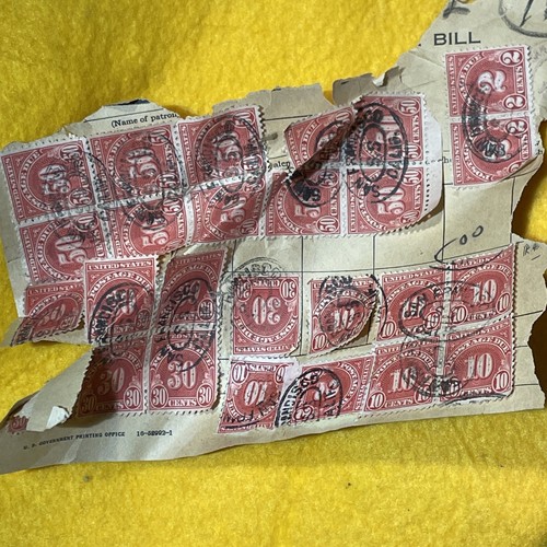 Vintage Lot of Red Postage Due U.S. Stamps Canceled | eBay