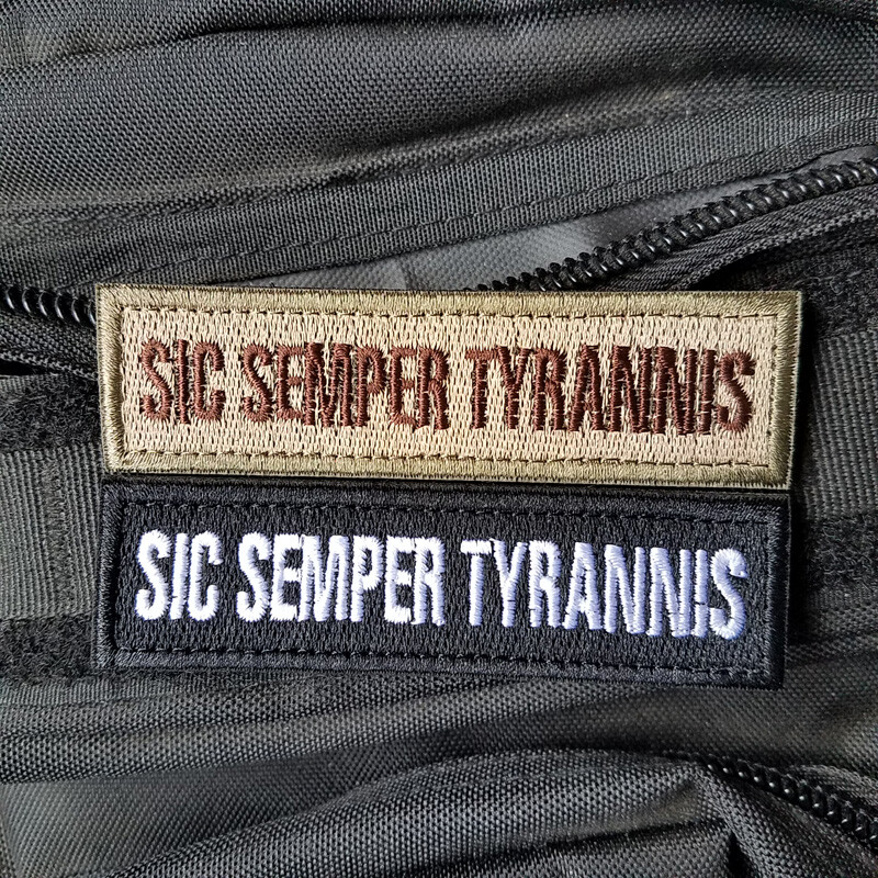 2Pcs Sic Semper Tyrannis Tab Subdued Tactical Hook Loop Patch ...