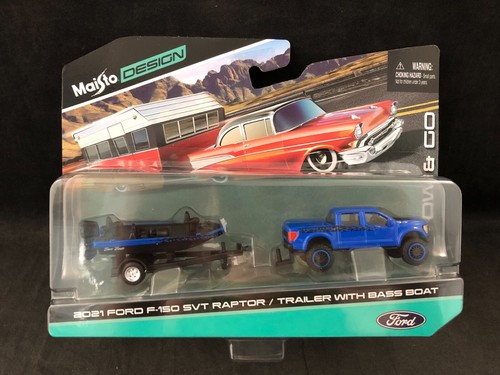 Maisto Tow & Go - 2021 Ford SVT Raptor with Bass Boat 1:64 Scale ...