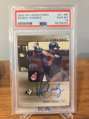 Manny Ramirez auto 2000 UD SPx Signatures PSA 10 Gem Autograph Pop of 6 ...