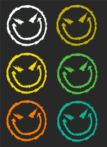 EVIL FACE CAR WINDOW DECAL...2 FOR 1 PRICE..PICK YOUR SIZE & COLOR | eBay