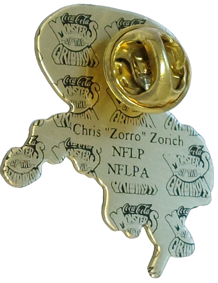 NFL Coca Cola "Monsters of The Gridiron "Chris Zorich" "Zorro" Lapel ...