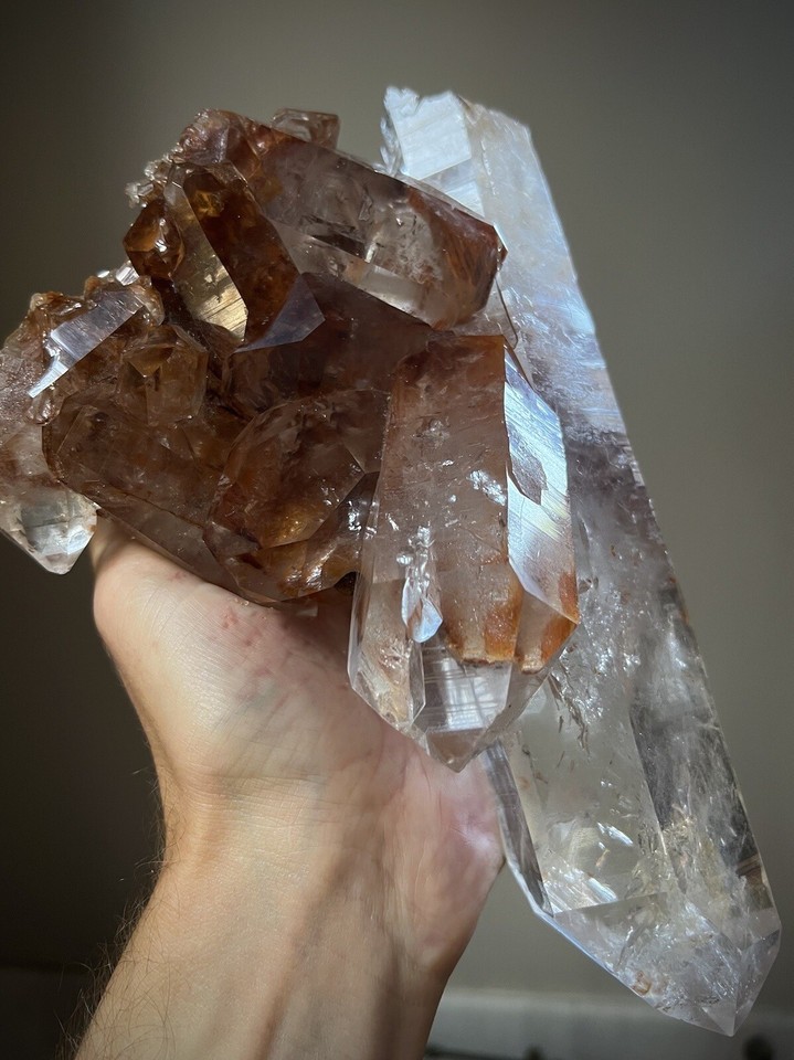 4Lb Iron Quartz Crystal Red Quartz Cluster Inclusion Quartz Glassy ...