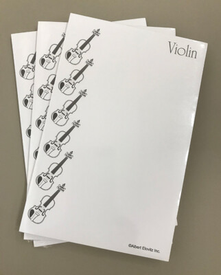 Violin Writing Tablet - Music Stationery - Notepad with Violins - Lot ...