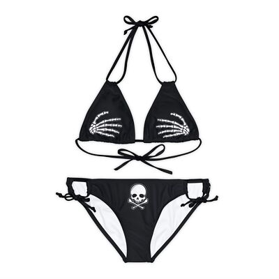 Spooky Skeleton Strappy Bikini Set | eBay