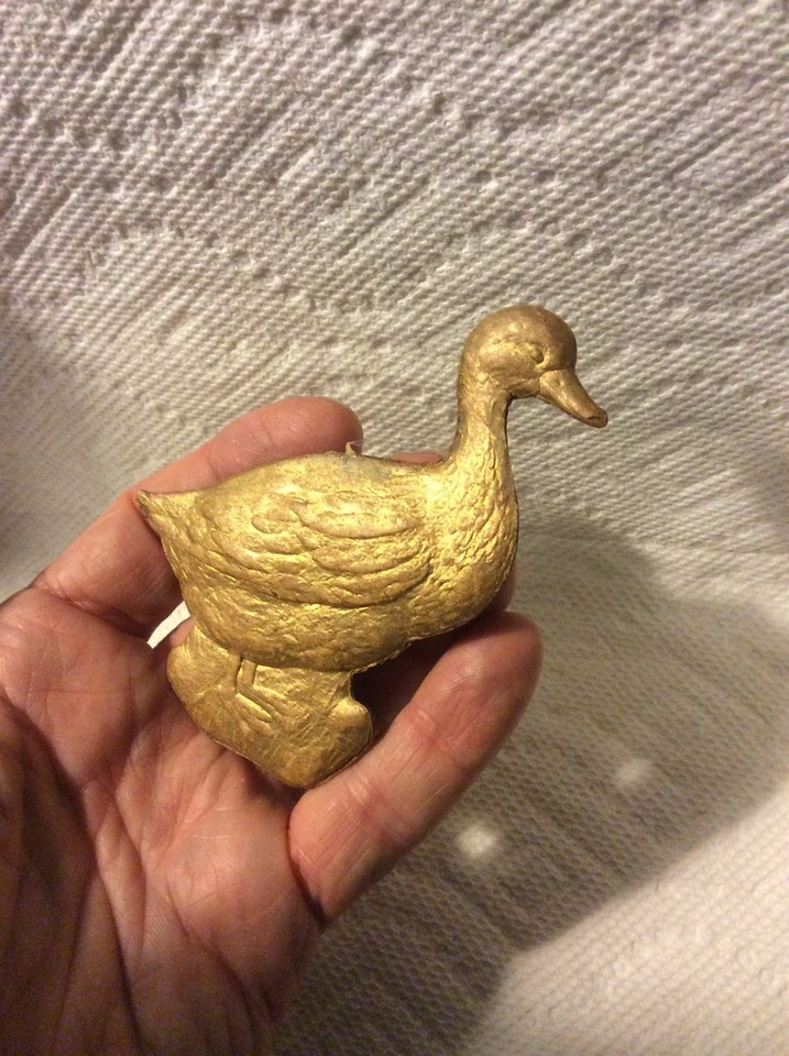 ANTIQUE GOLD DRESDEN DUCK CHRISTMAS ORNAMENT | eBay