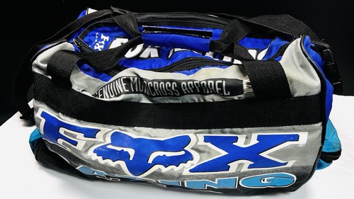 Vintage Fox Racing Motocross Gear Travel Duffel Bag Black Blue | eBay UK