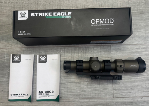 Vortex OPMOD Strike Eagle Rifle Scope, 1-8x24mm, 30mm Tube, SFP w/ MI ...