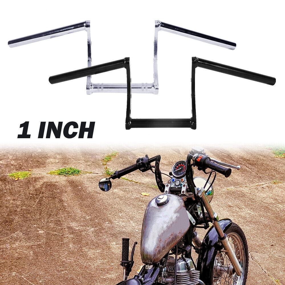 Drag Bar Z-Bars 1" Handlebars For Harley Sportster FXST FXR Dyna ...