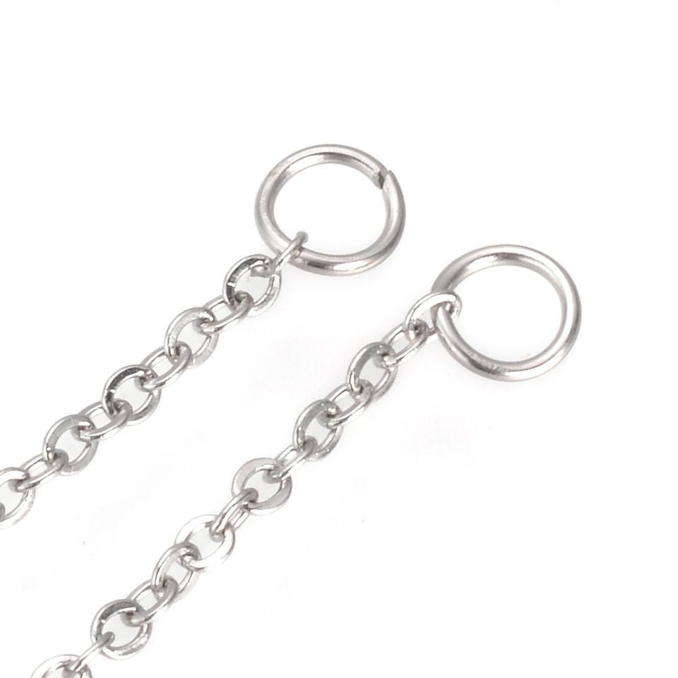 100pcs 304 Stainless Steel Pull Through Threader Earring Findings ...