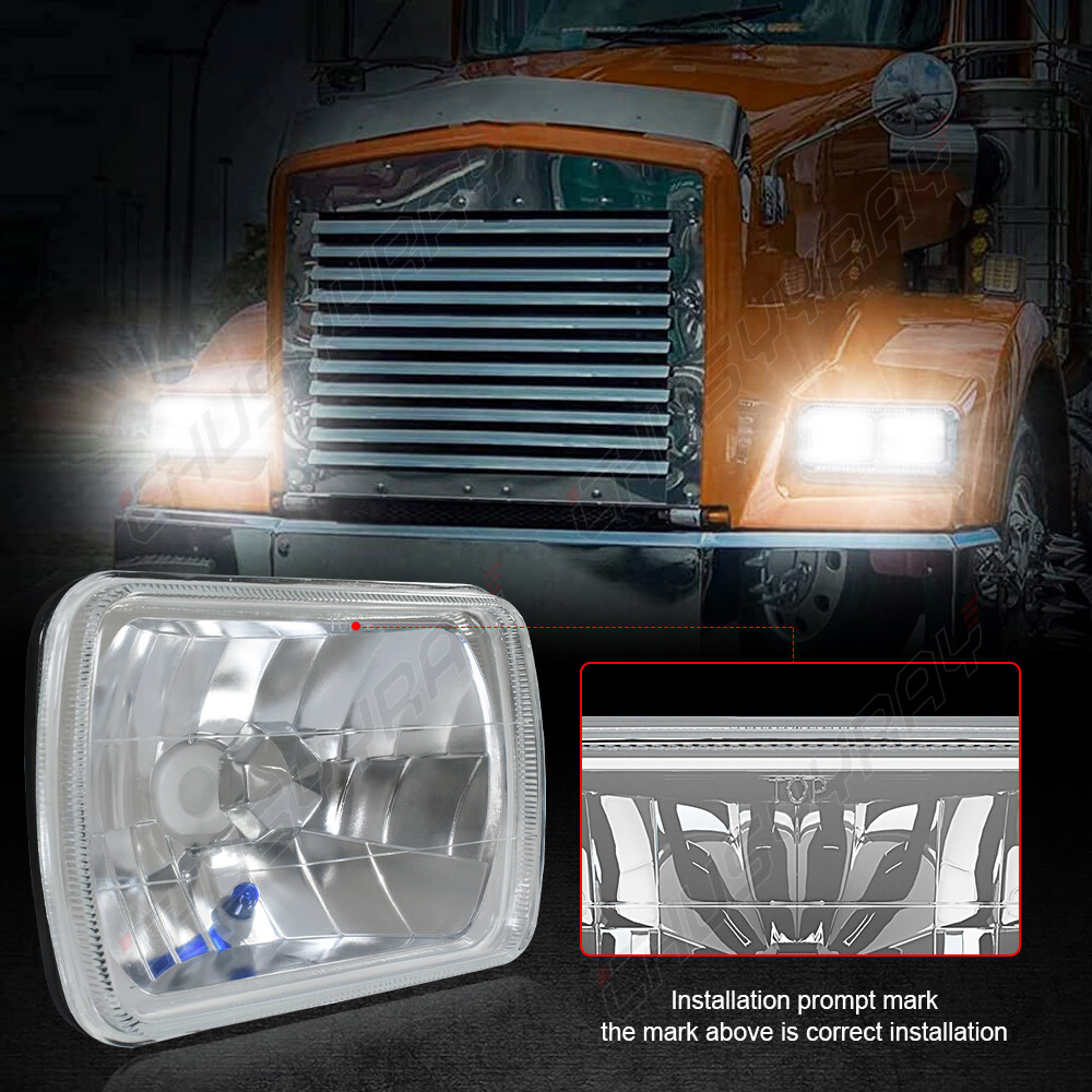 7x6 inch Led Headlight Halo WITH H4 BULB 4X for Chevy 1980-86 C10 C20 ...
