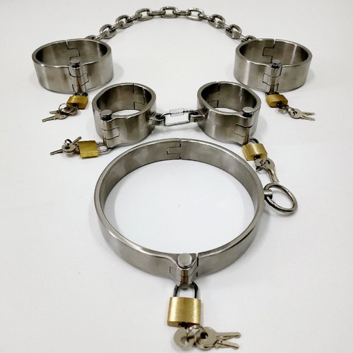 Stainless Steel Heavy Hand Cuff Ankle Cuff Neck Collar Chain Shackle ...