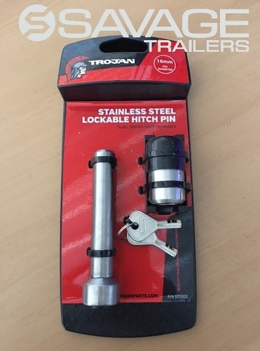 TROJAN SS HITCH PIN LOCK TOW BALL MOUNT TONGUE TRAILER CARAVAN TOW BAR ...