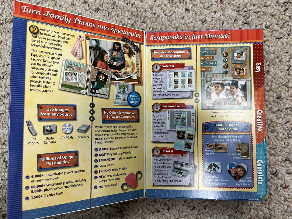 *NEW* Art Explosion SCRAPBOOK FACTORY Deluxe Software 4.0 Version | eBay UK