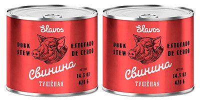 2 PACK Slavos PORK Tushonka 14.5oz400g Natural Canned Meat Stew | eBay