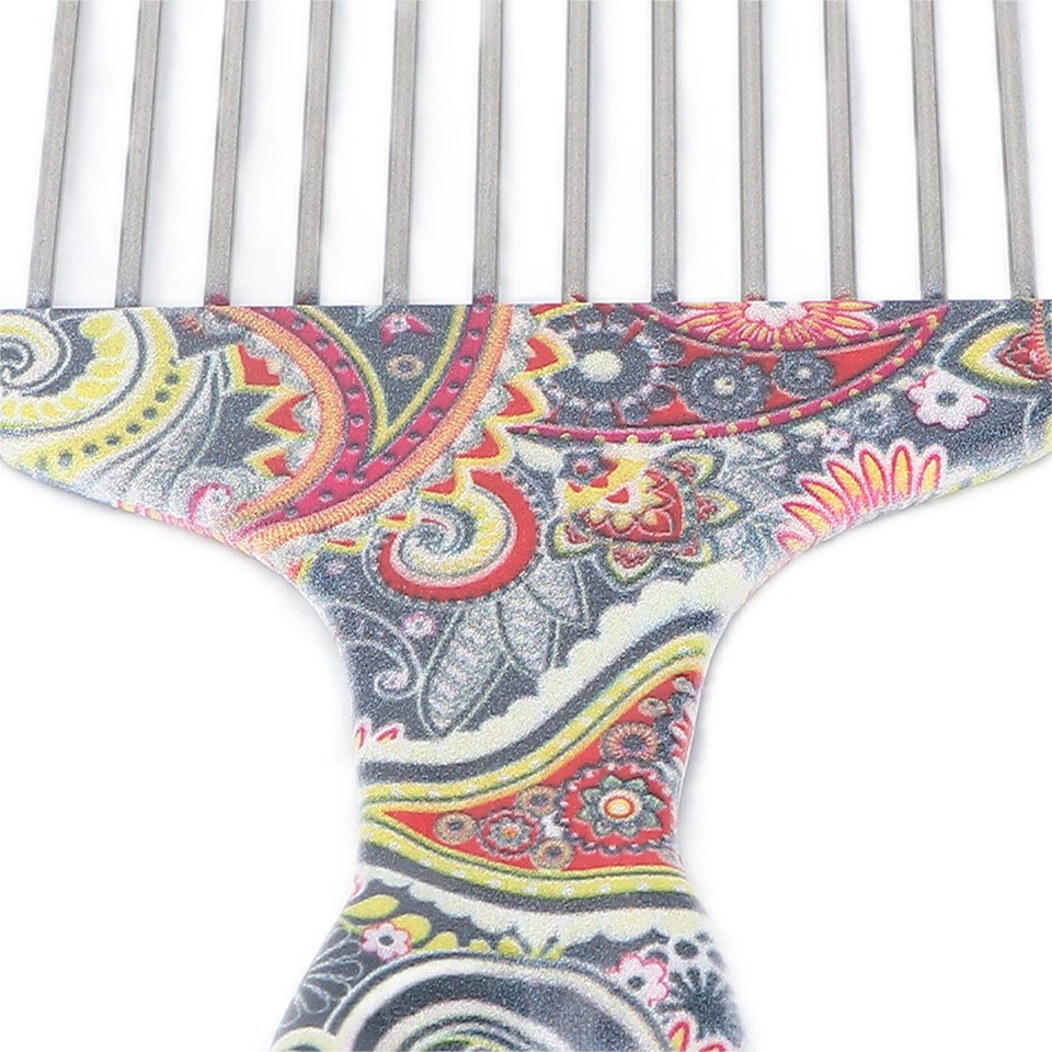 ♢Hair Pick Comb Professional Afro Stainless Steel Detangle Hair Pick ...