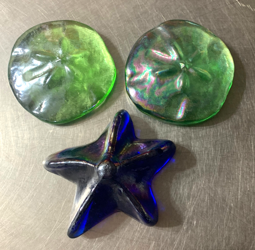 Robert Held ?? Art Glass Iridescent Star Starfish Paperweights Lot of 3 ...