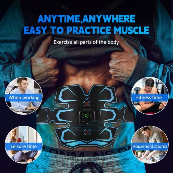 Electric Muscle Toner Machine ABS Toning Belt Simulation Fat Burner ...