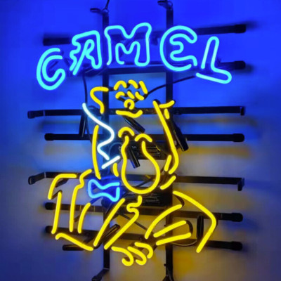 Camel 19"x15" Glass Neon Sign Store Open Advertising Light Handcraft ...