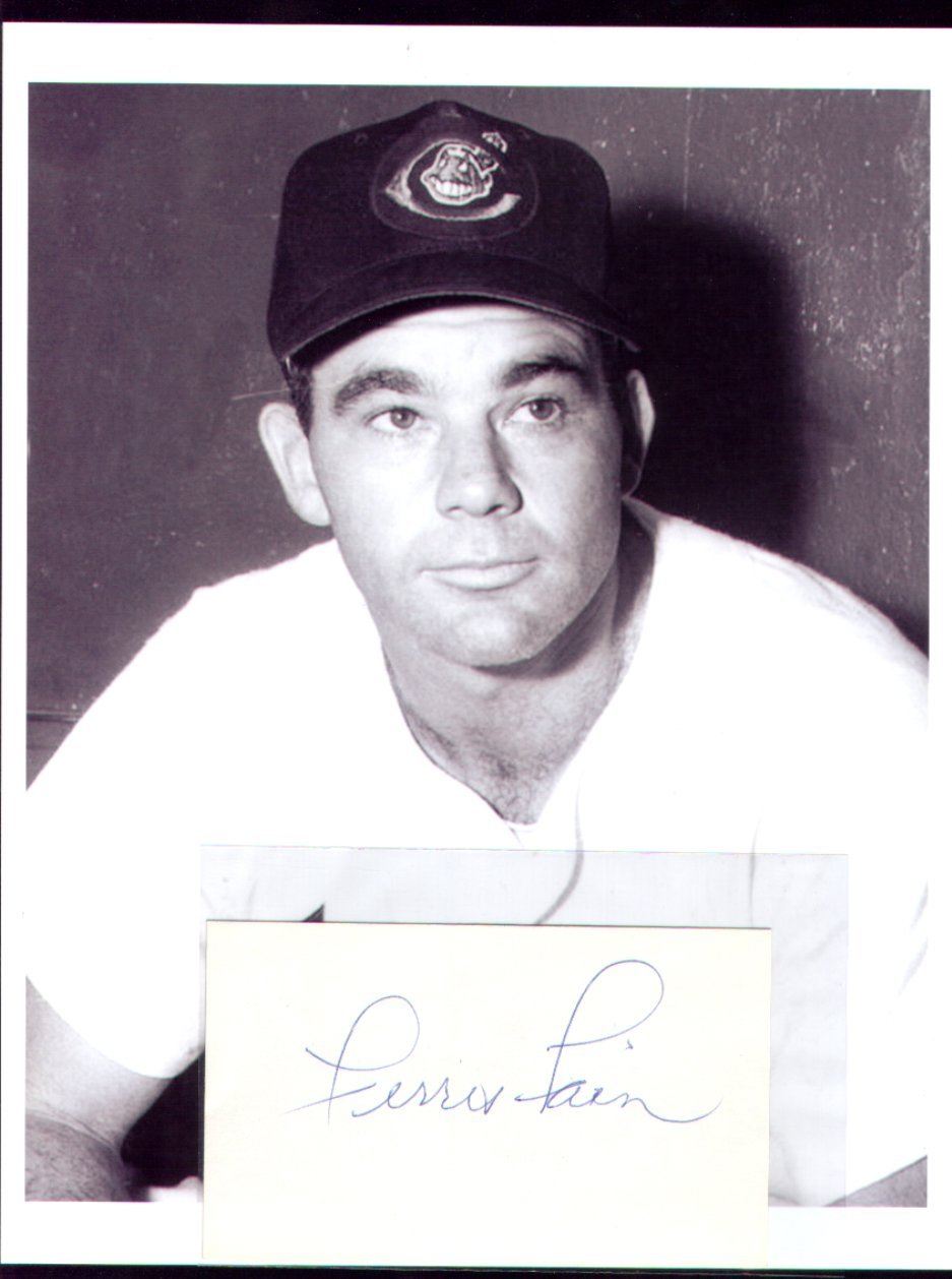 VTG CLEVELAND INDIANS "FERRIS FAIN" BASEBALL 8.5"X 11" PHOTO w/SIGNED ...