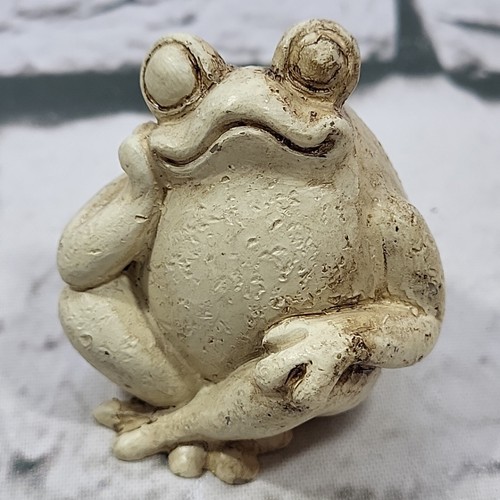 Miniature White Resin Frog Figurine | eBay