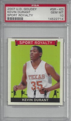 2007 U.D. Goudey Sport Royalty Kevin Durant Rookie RC #SR-KD GEM MINT ...