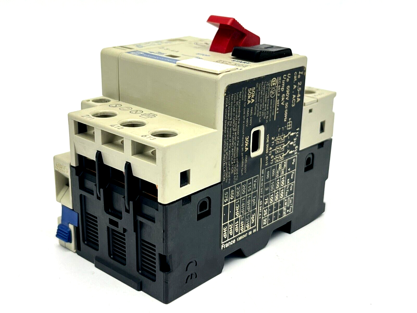 Telemecanique GV2-M08 Motor Circuit Breaker 2.5-4A w/ GV2-AN11 ...