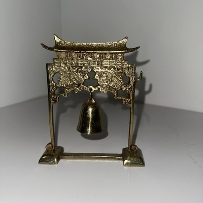 Antique Pagoda With Cherubs Gong Bell Solid Brass* | eBay