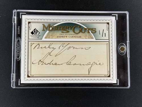 ANDREW CARNEGIE 2009 SP LEGENDARY CUTS Mystery Cuts SIGNATURE AUTO 1/1 ...