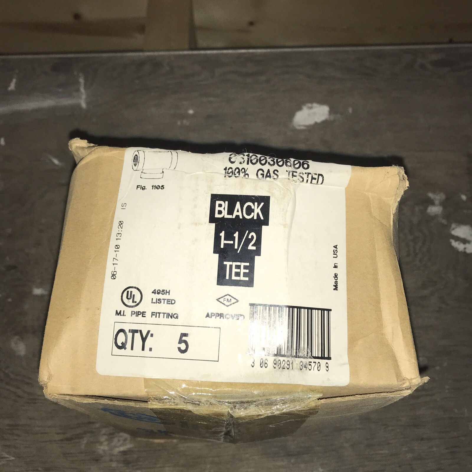 ANVIL 0310030606 Tee, Malleable Iron, 1 1/2 in,Class 150 Pack Of 5 | eBay