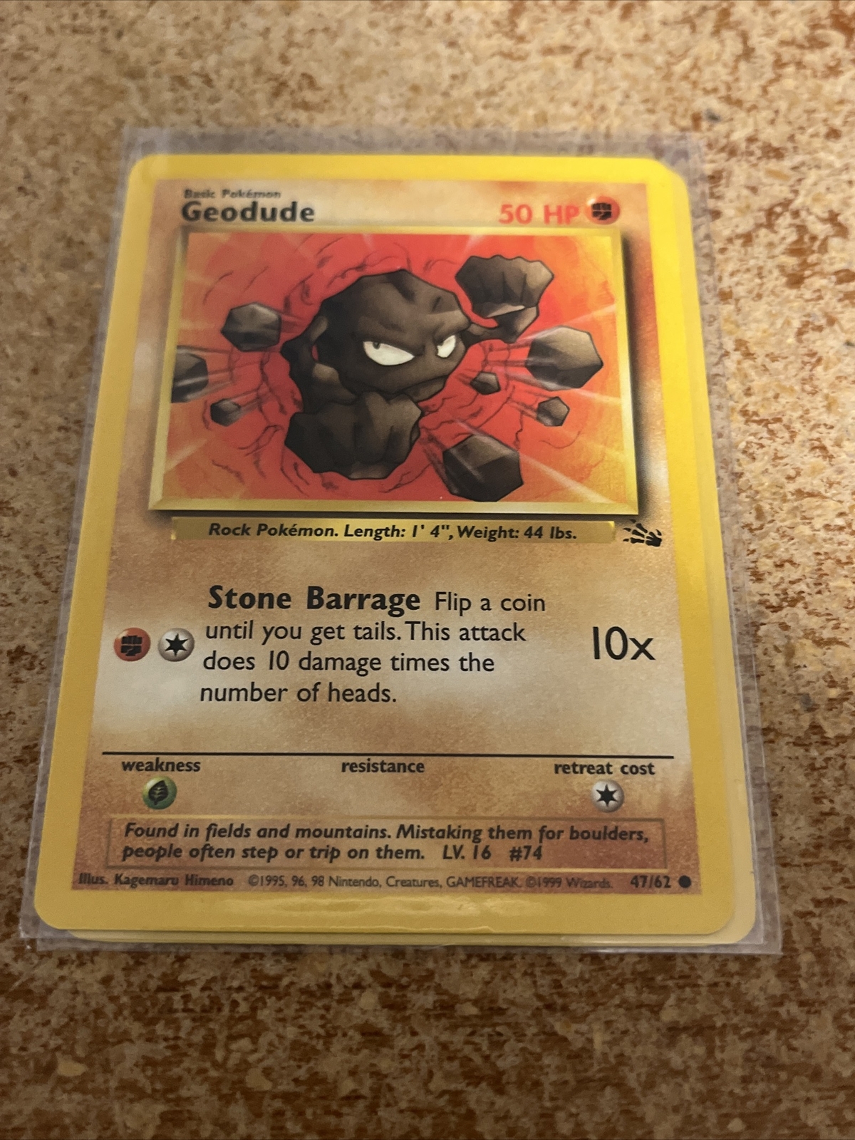 Very Rare 1995 Pokemon Geodude Collector Card #47/62 Very Nice Card! | eBay