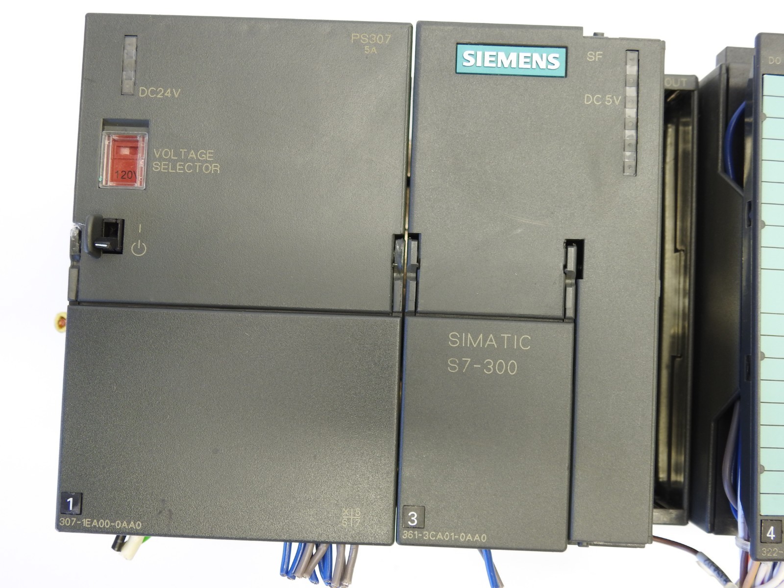 Siemens Simatic S7-300 RACK (1) 307-1EA00-08A0 (1) 361-3CA01-0AA0, (4 ...