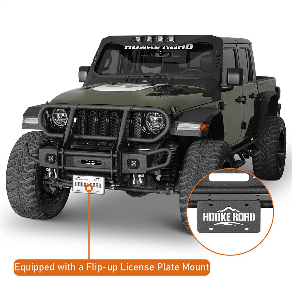 Offroad Front Bumper Grille Guard for 2018-2026 Jeep Wrangler JL ...