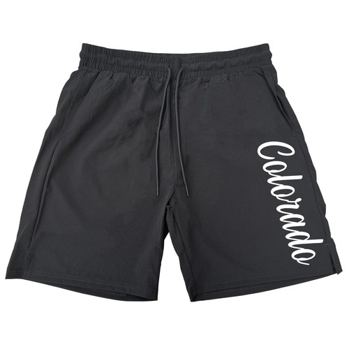 Mens Script Colorado State V790 Black Athletic Running Shorts College ...